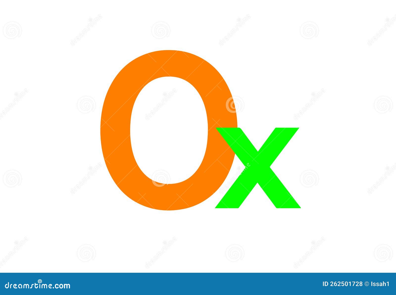 0x Icon on White Background - Orange and Green Stock Illustration ...