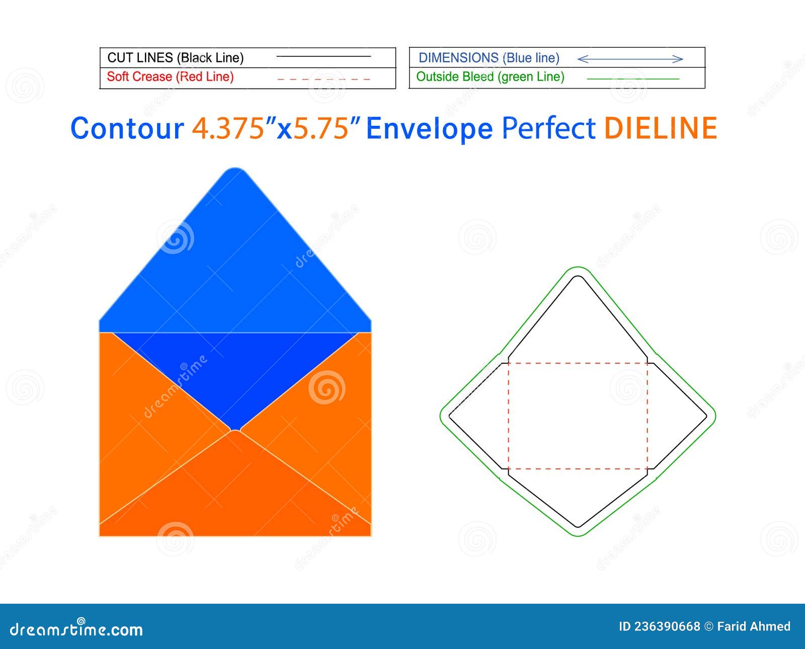 A9 Packaging Contour Flap Envelope 5.75x8.75 Inch Dieline Template And ...