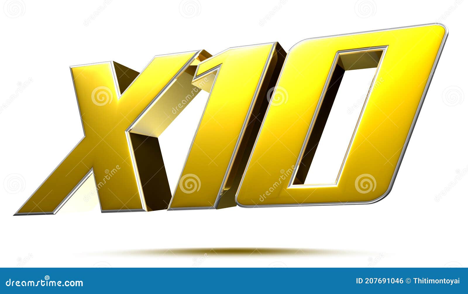 X10 gold. stock illustration. Illustration of benefit - 207691046