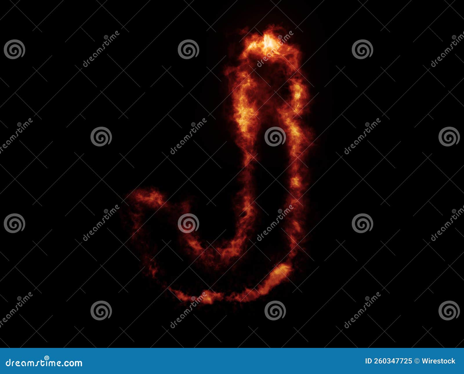 "J" Initial in Red Flames on a Dark Background Stock Illustration ...