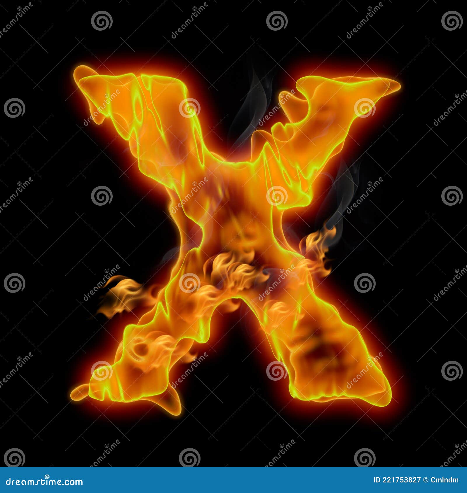 X - Letter of the Alphabet Made of Fire Stock Illustration ...