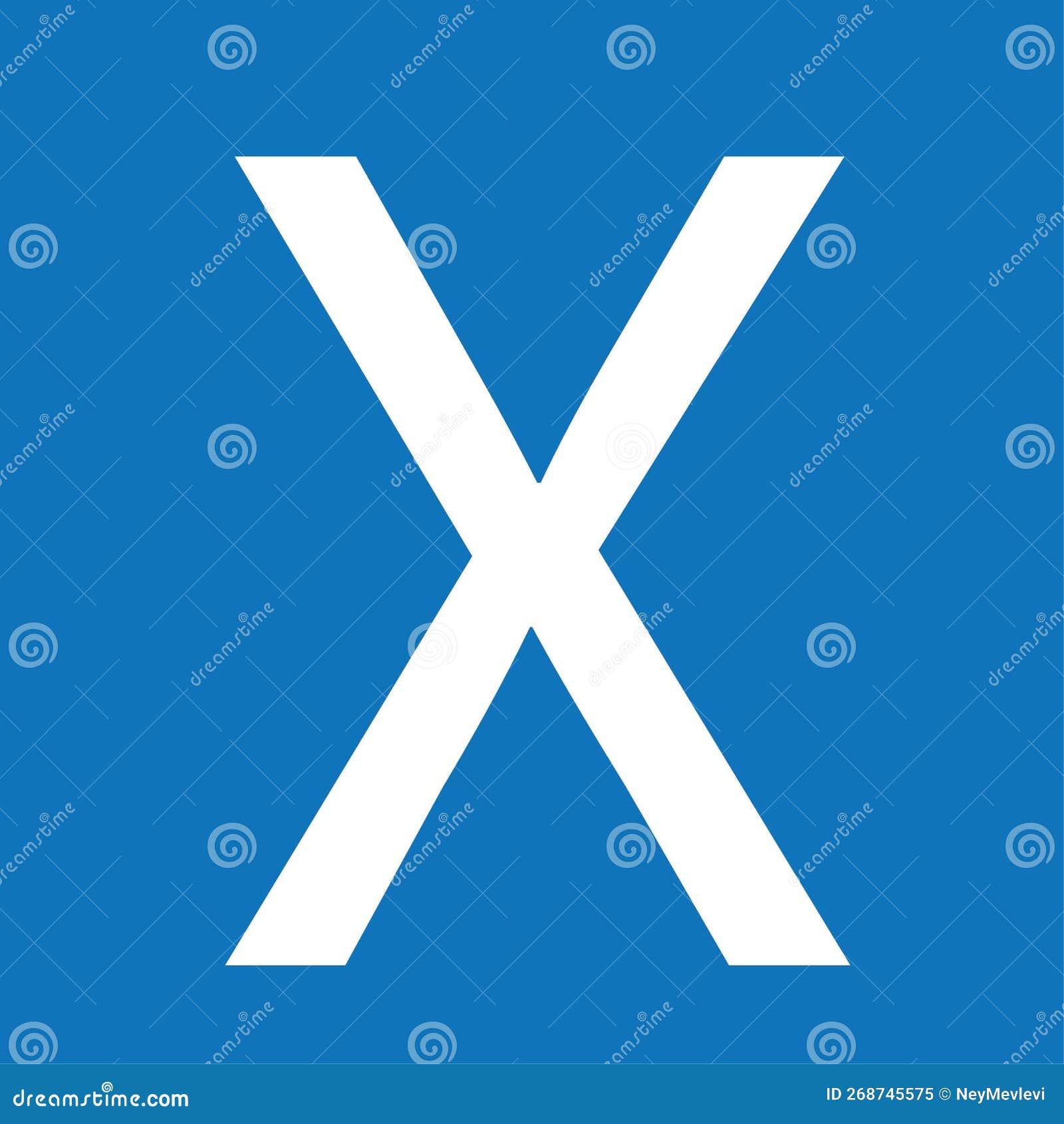 X Letter on Blue Background Stock Illustration - Illustration of ...