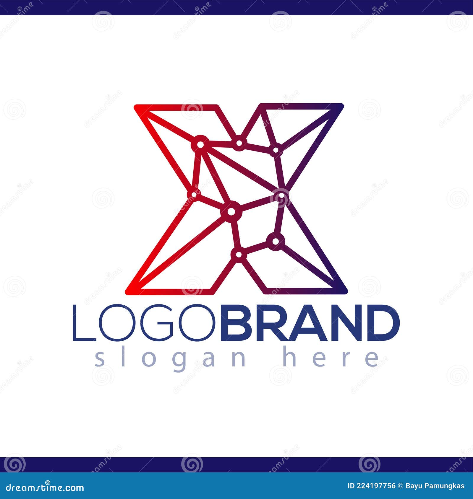 X Letter Connect Network Logo Element. Letter Technology Logo Template ...