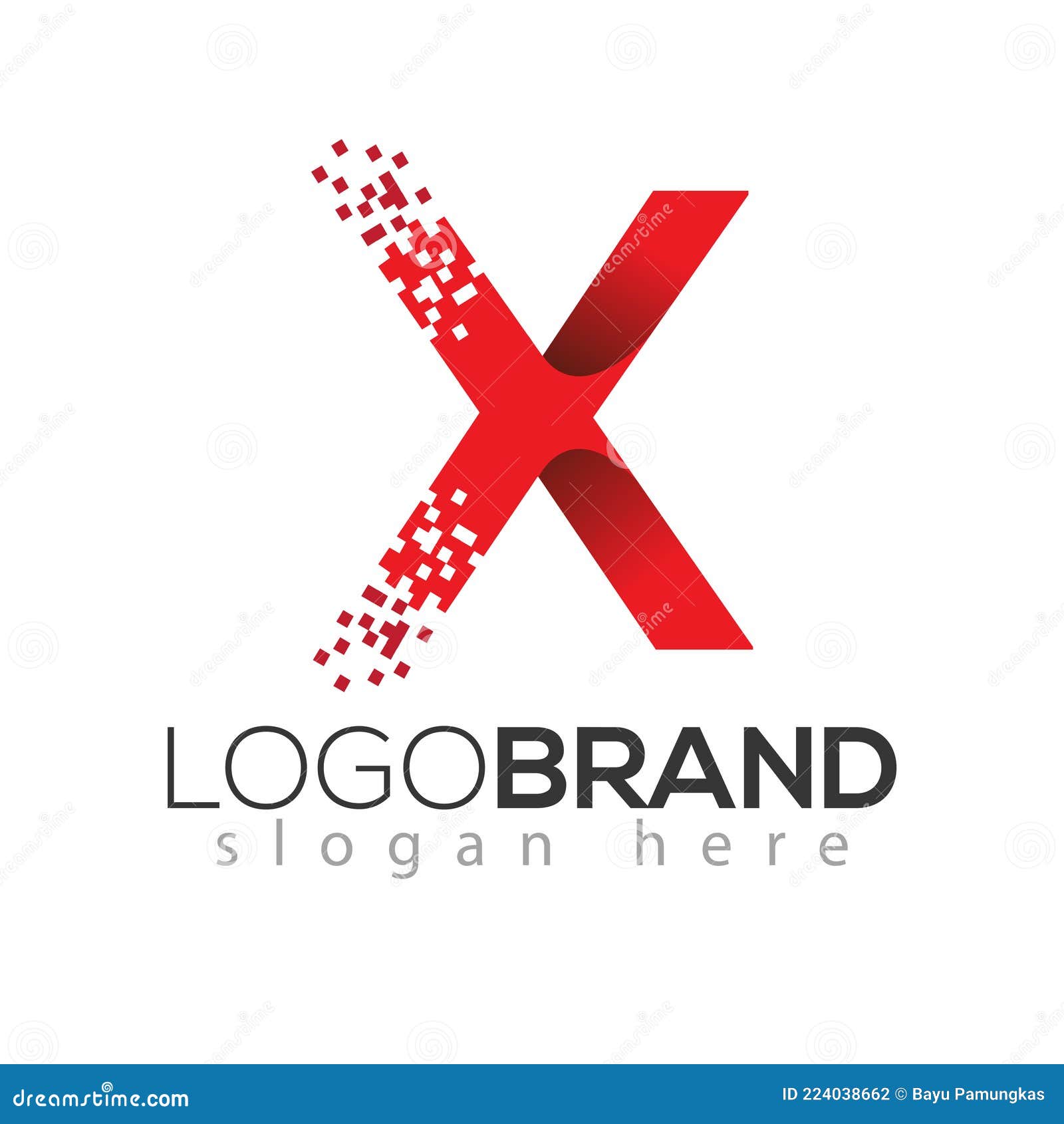 X Letter Data Tech Logo Concept. Letter with Data Vector Template Stock ...