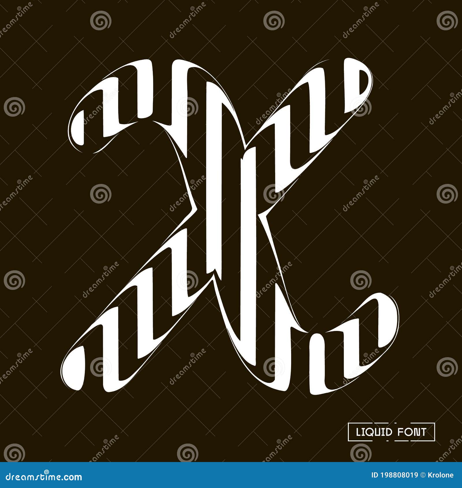 X Letter Formed by Parallel Lines. a Letter Made of Glass through Which ...