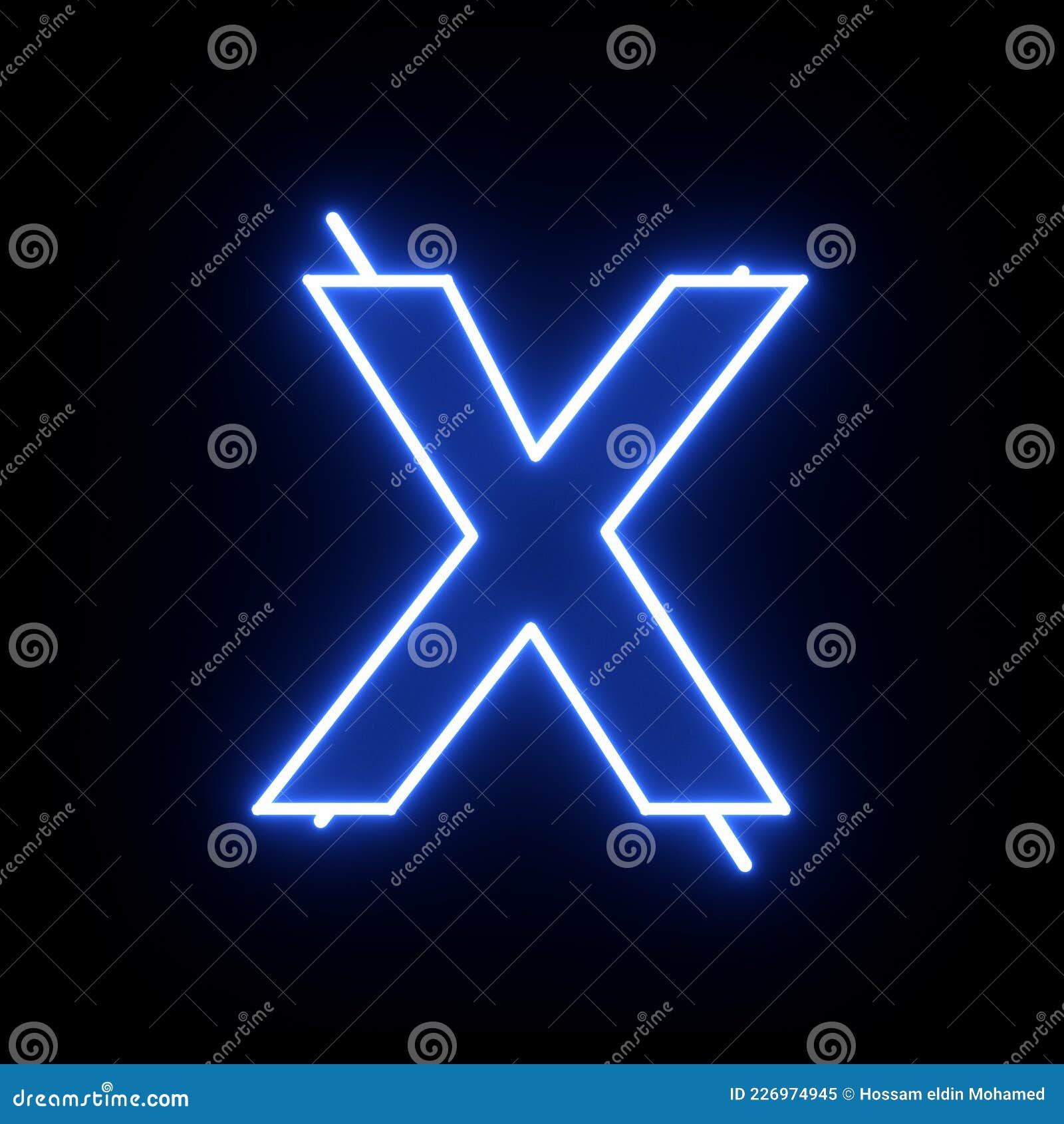 X Letter with Highlight Glow Effect Stock Illustration - Illustration ...