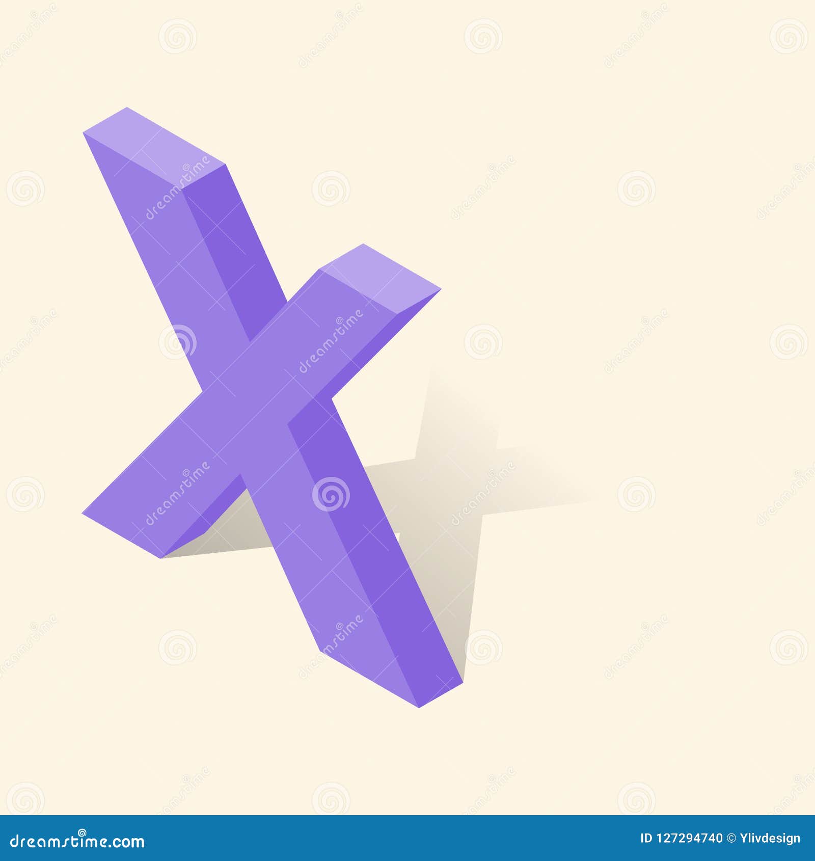 X Letter in Isometric 3d Style with Shadow Stock Illustration ...