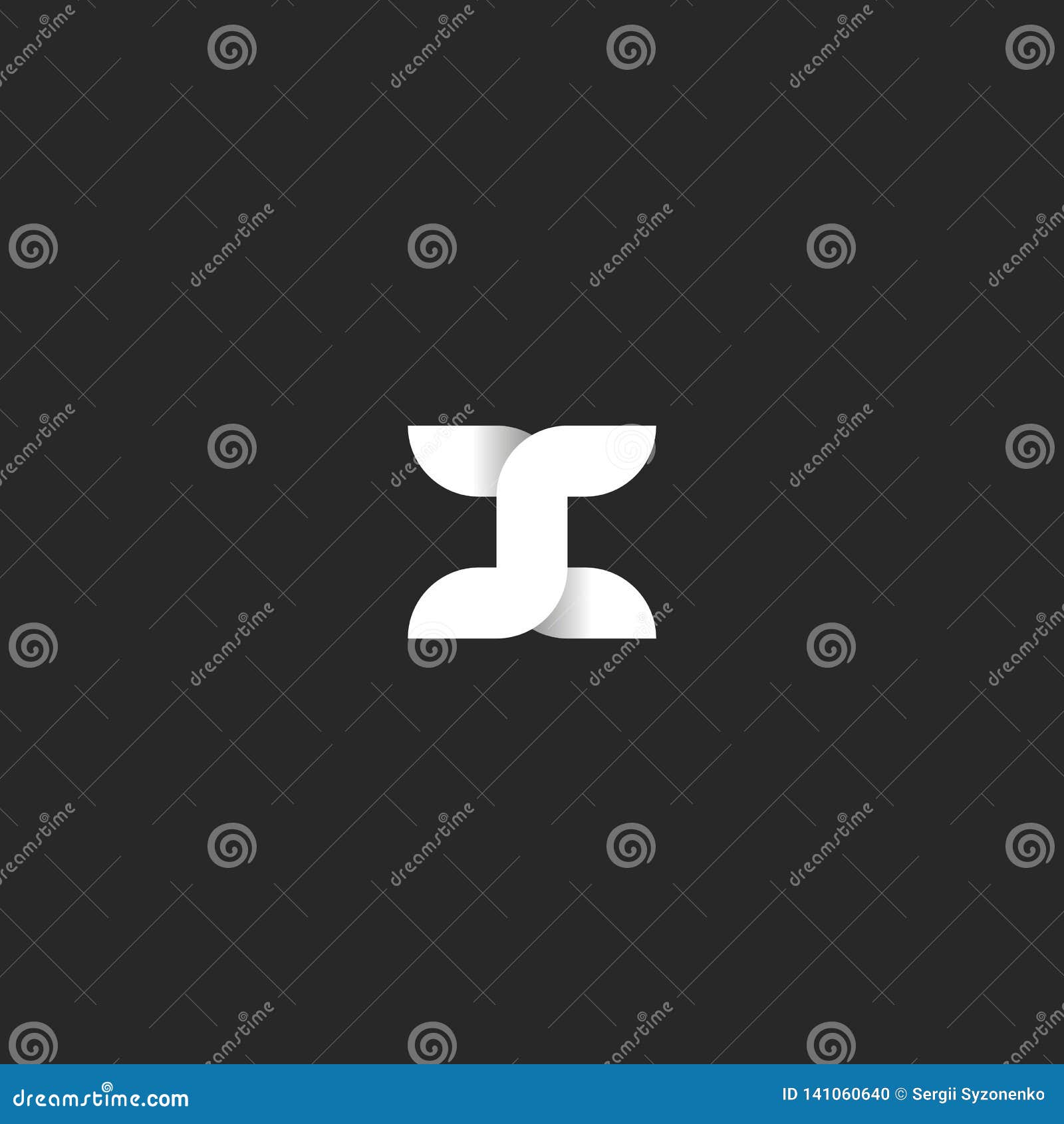X Letter Logo Intersection of Bolder Line Widths Overlay Shadows, White ...