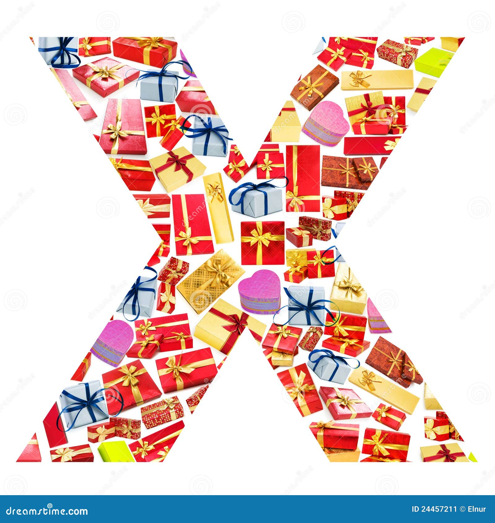 X Letter made of giftboxes stock image. Image of christmas - 24457211