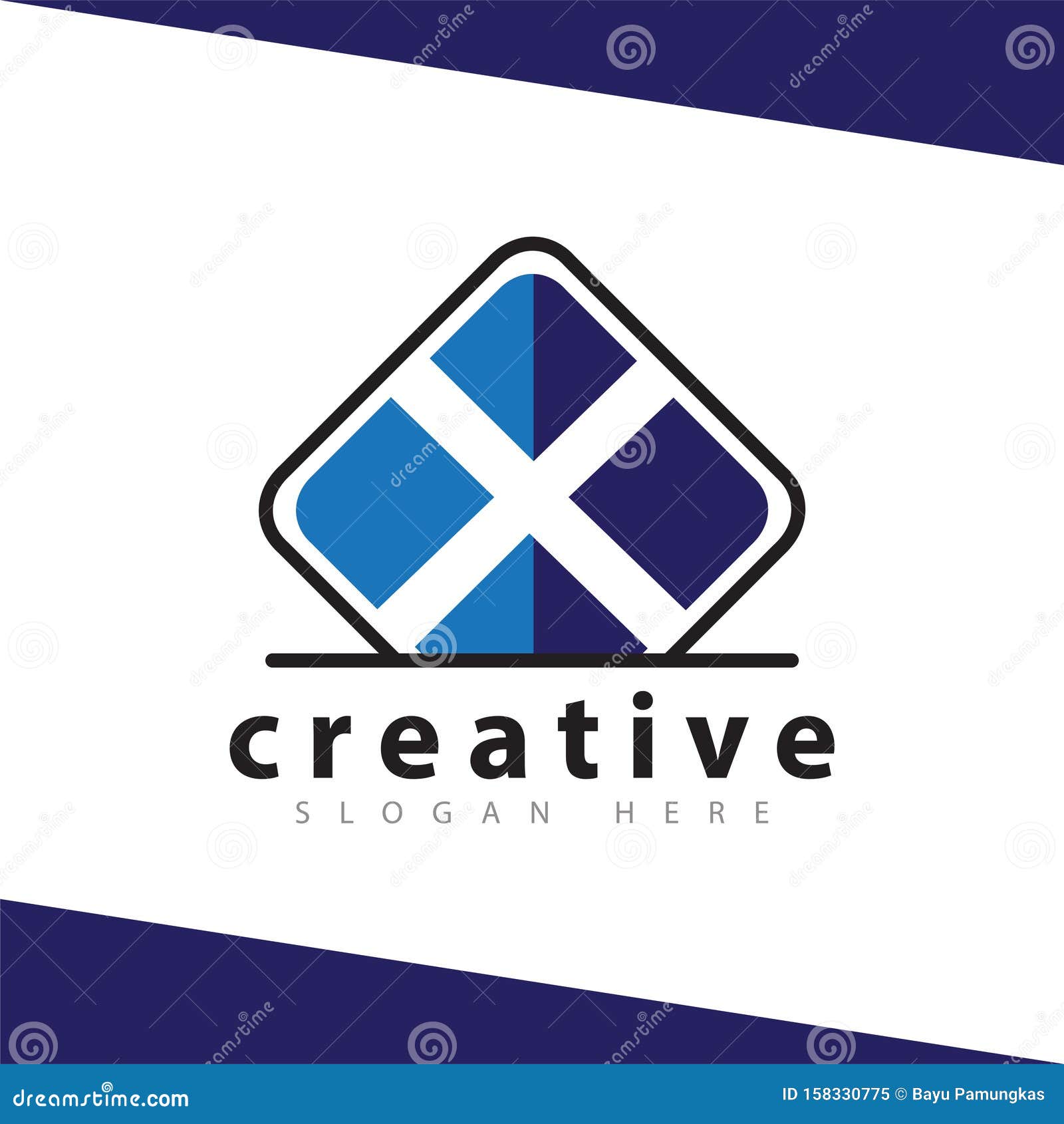 X Letter with Plaque Square Logo Icon Vector Template Stock Vector ...