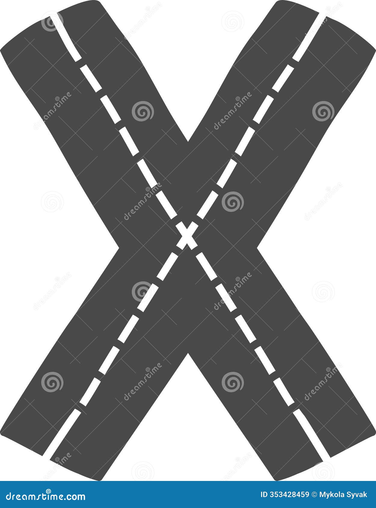 X Letter Road Alphabet Kids Stock Illustration - Illustration of sign ...