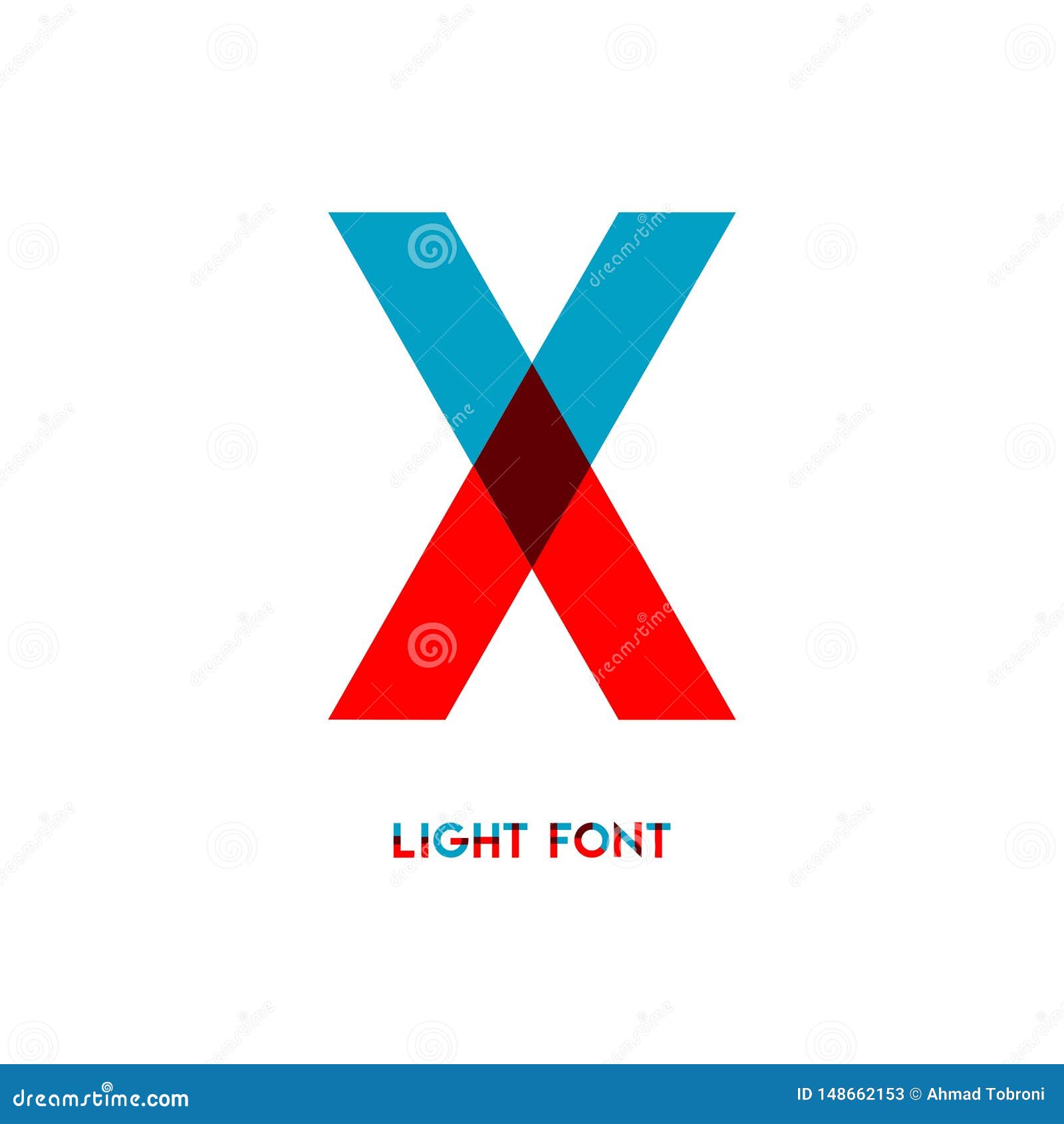 X Light Font Vector Template Design Illustration Stock Vector ...