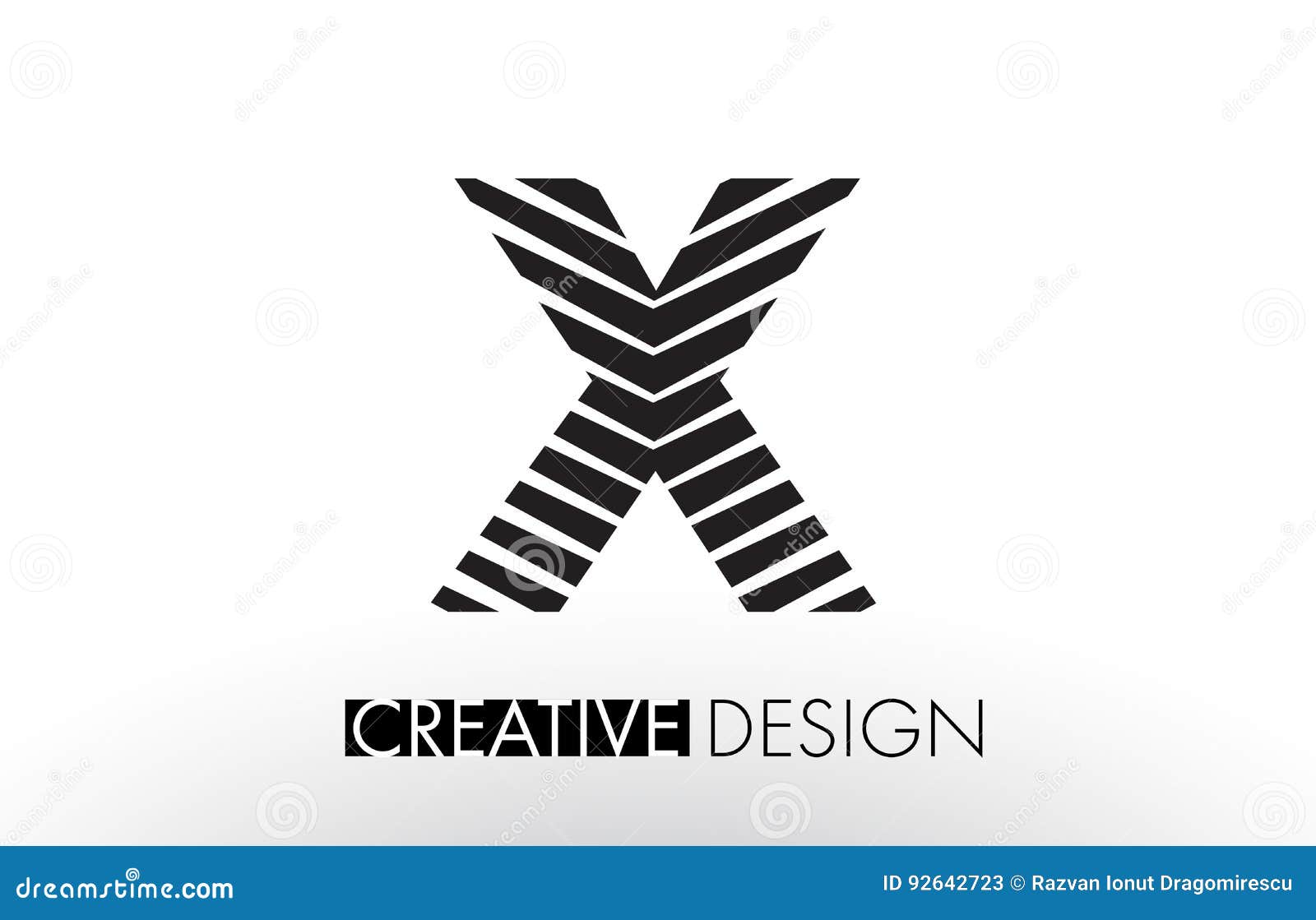 X Lines Letter Design with Creative Elegant Zebra Stock Vector ...