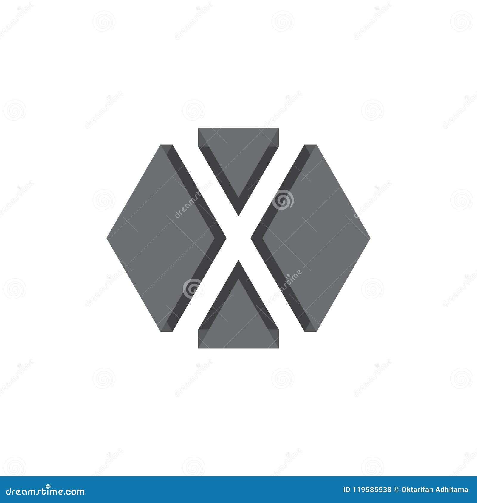 X Logo Geometric 3D Design stock vector. Illustration of technology ...