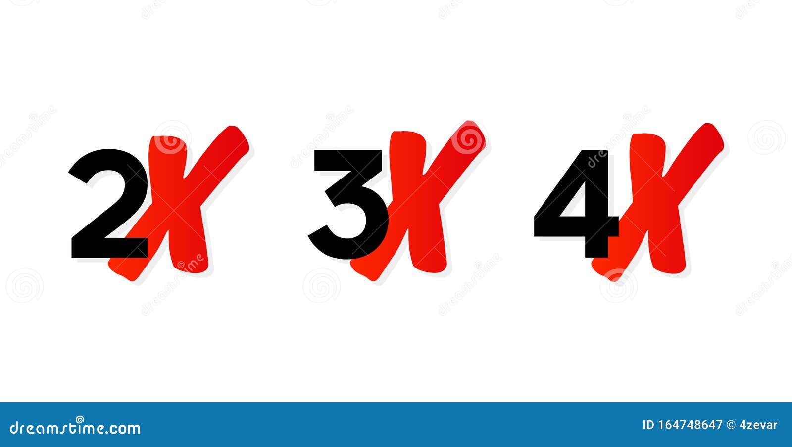 2x, 3x, 4x Logo Icon. Vector Symbol Stock Vector - Illustration of ...