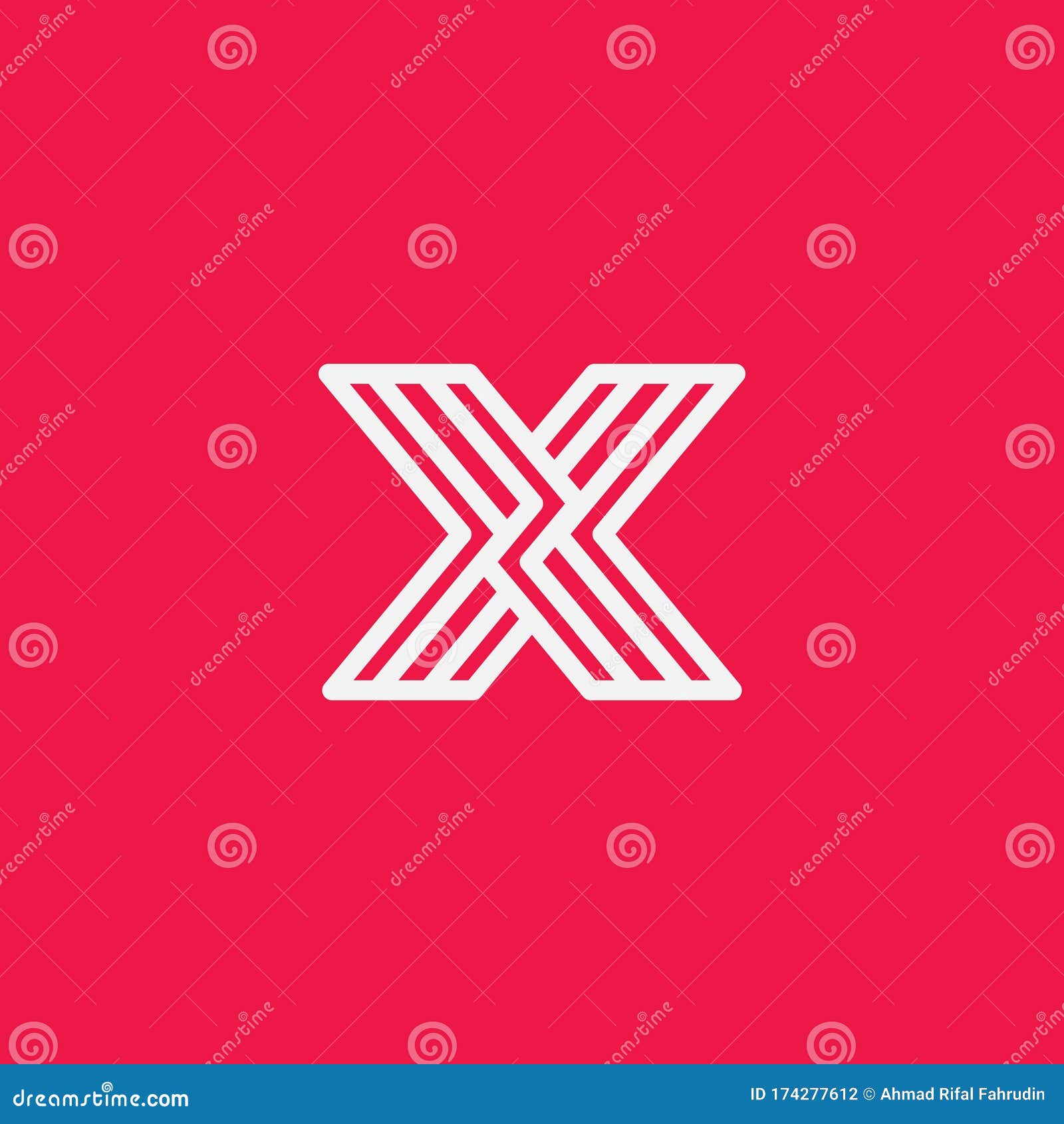 X Logo Initials, Line Art Outline Style Stock Vector - Illustration of ...