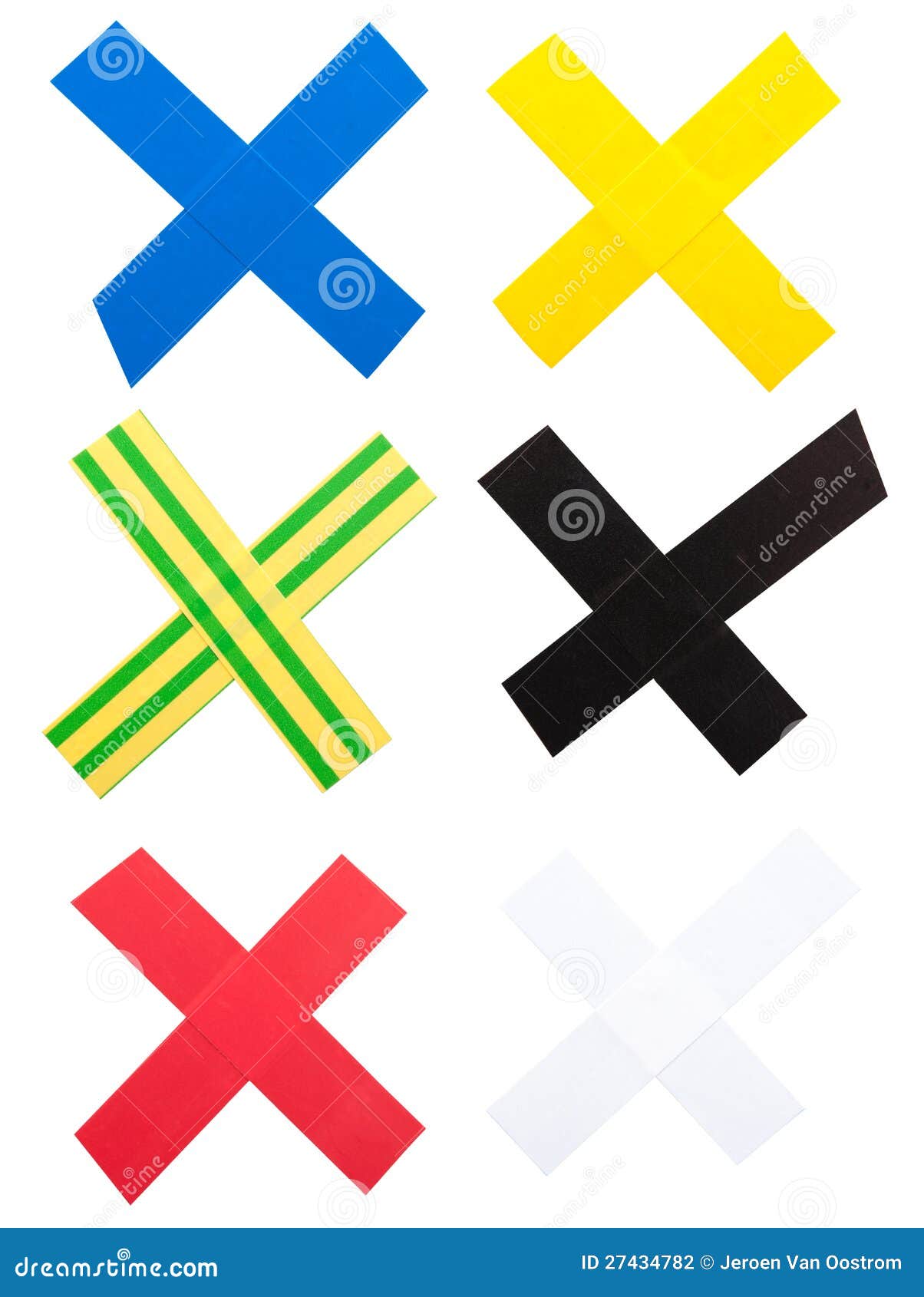 X Mark of color tape stock photo. Image of cross, collage - 27434782