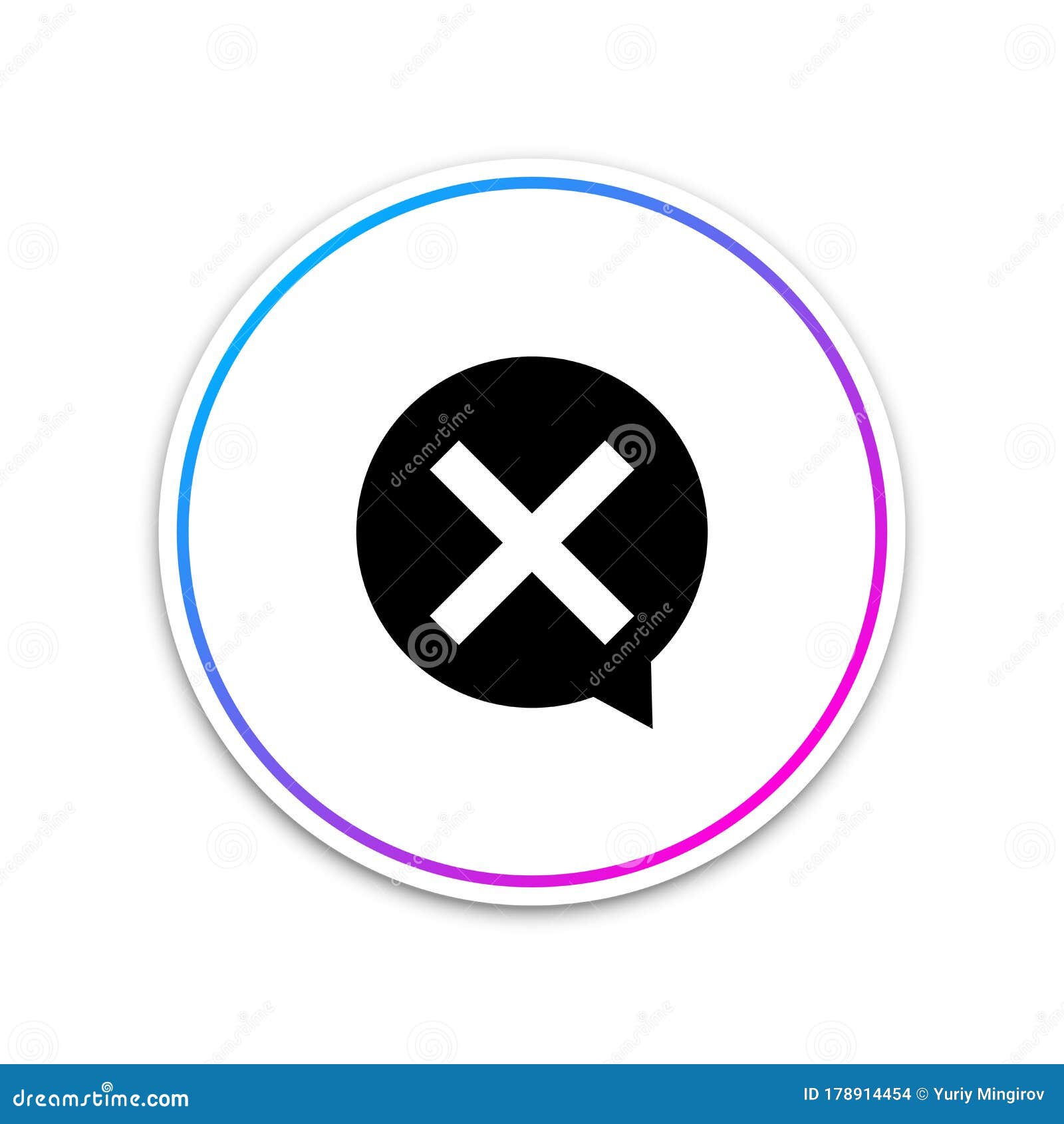 X Mark, Cross In Circle Icon Isolated On White Background. Check Cross ...