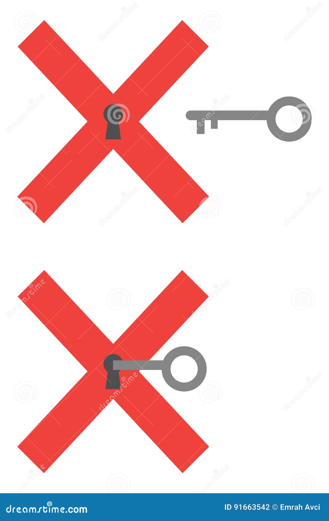 X Marks with Keyholes and Key Unlocking Stock Vector - Illustration of ... X Marks with Keyholes and Key Unlocking Stock Vector - Illustration of ...