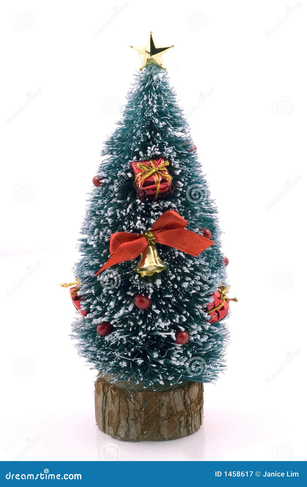 X mas Tree stock image. Image of ribbon, star, winter - 1458617