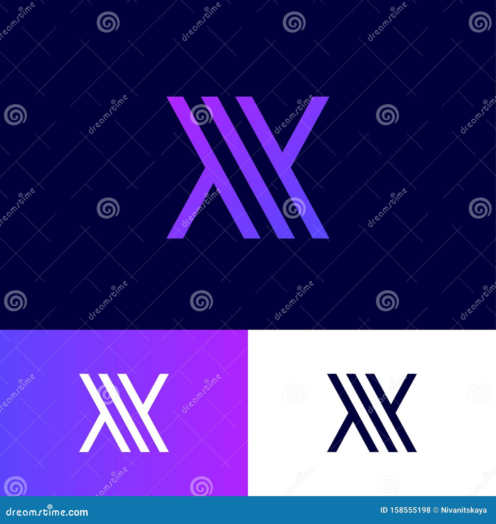 X Monogram. X Logo. Linear Letter on a Different Backgrounds Stock ...