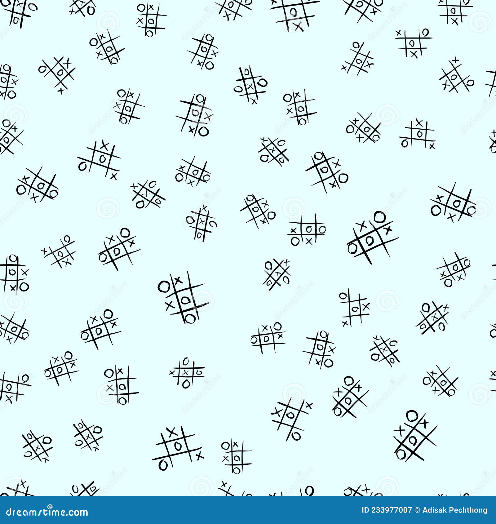 X and O Hand Drawn Seamless Pattern Vector and Illustrations Stock ...