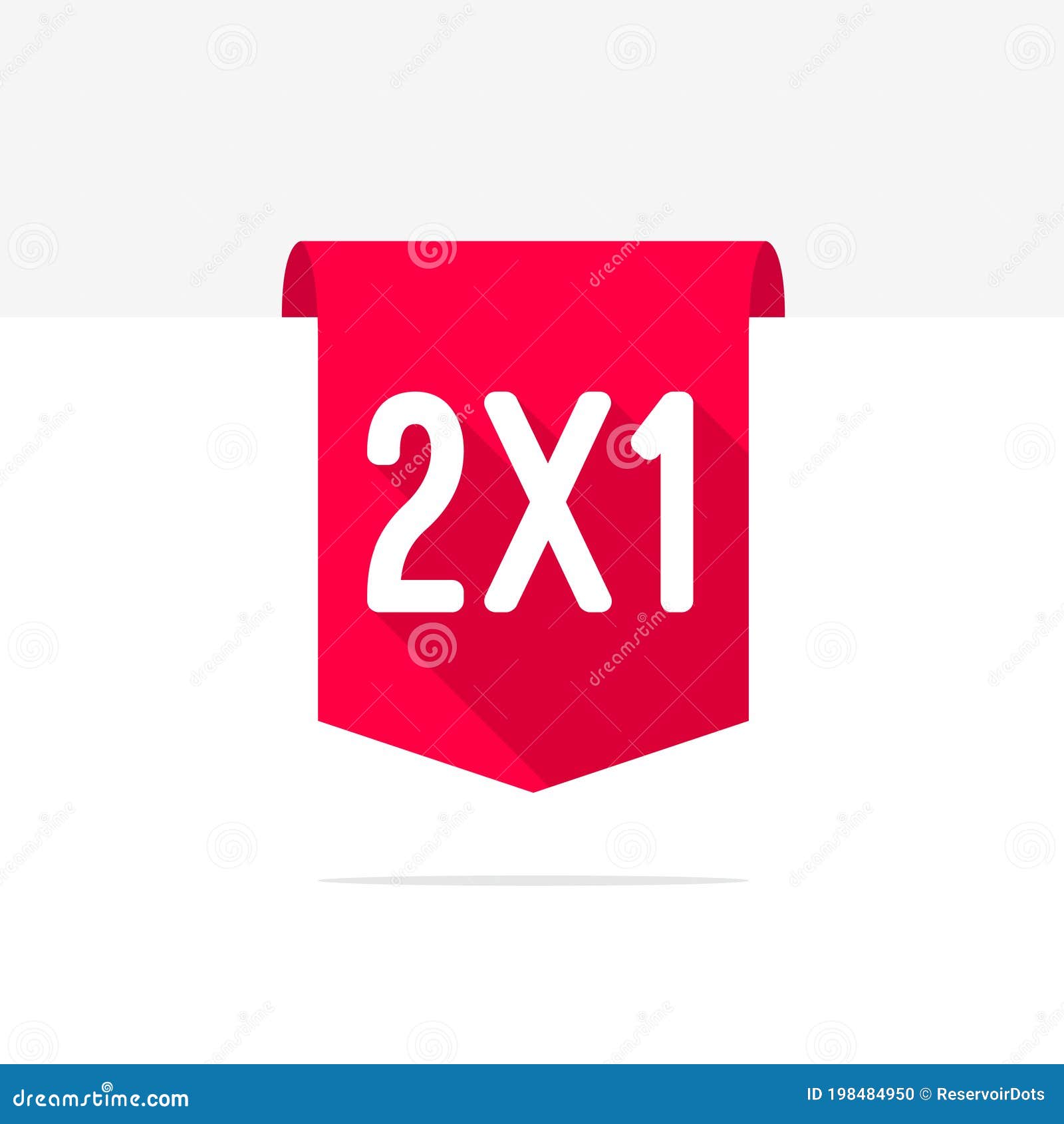 2x1 Offer Long Shadow Ribbon Stock Vector - Illustration of bright ...