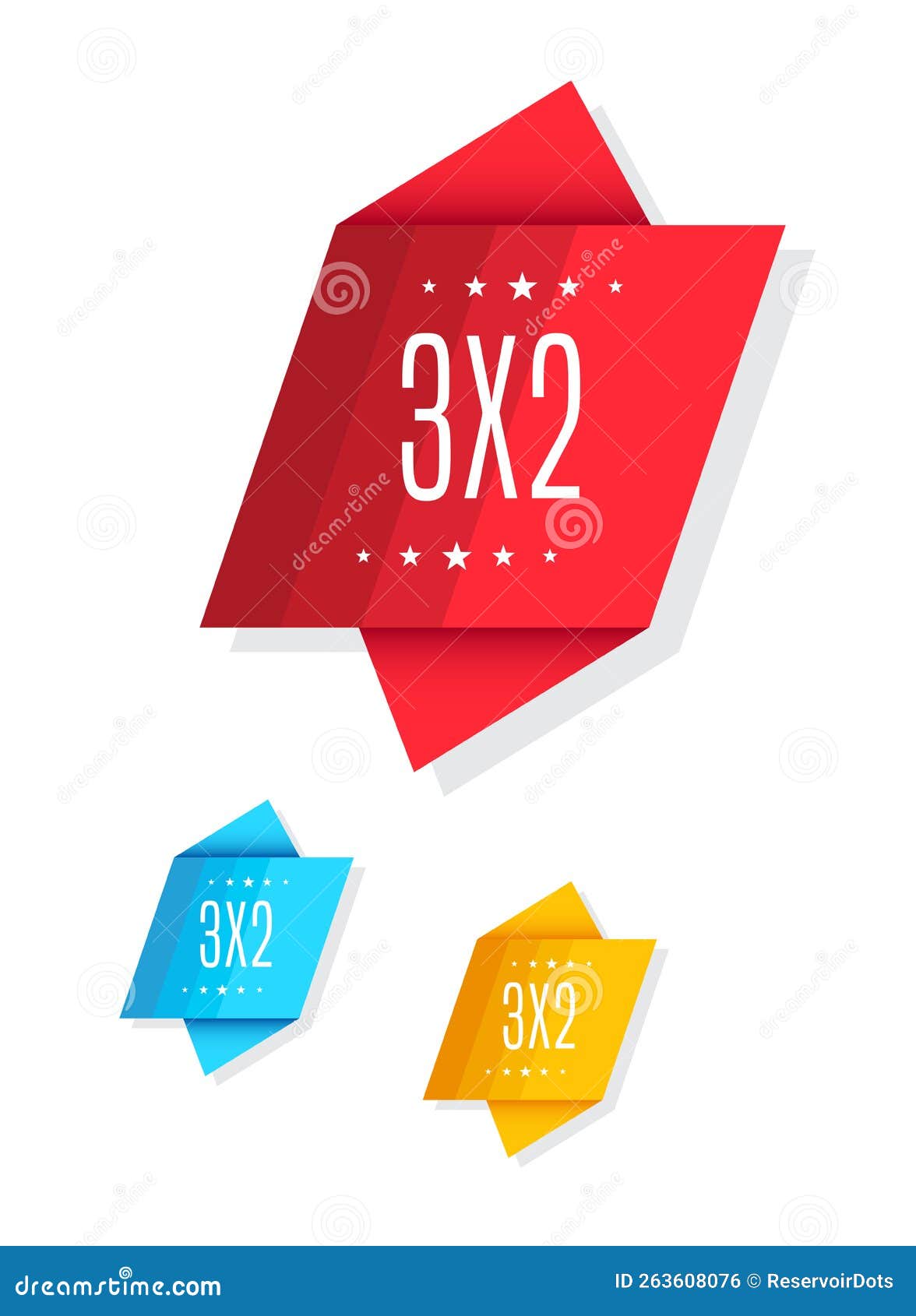 3X2 Shopping Tags stock illustration. Illustration of color - 263608076