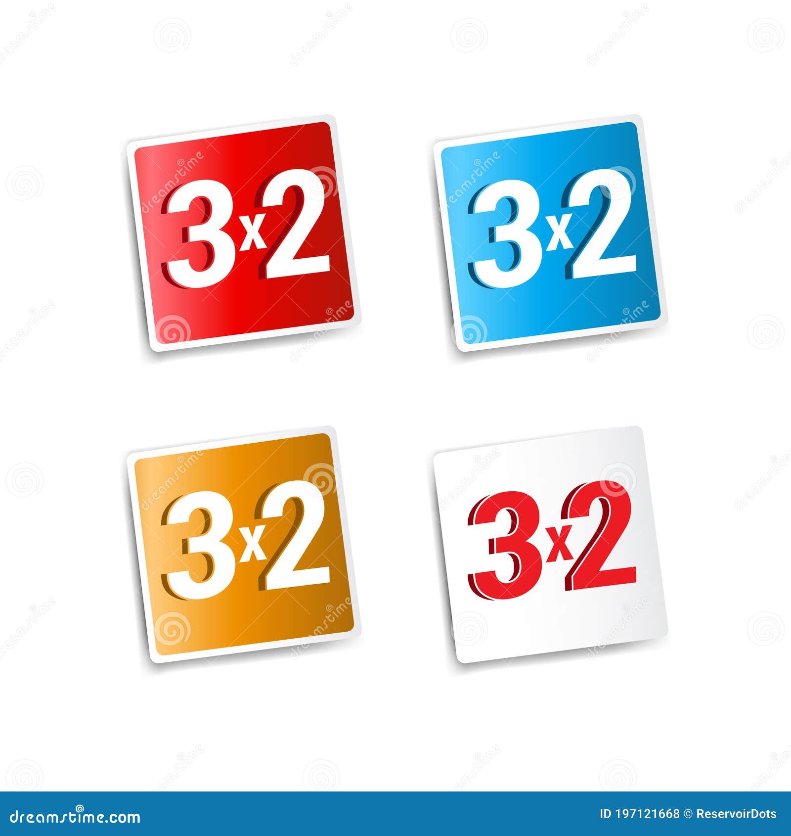 3x2 Offer Stickers stock vector. Illustration of sign - 197121668