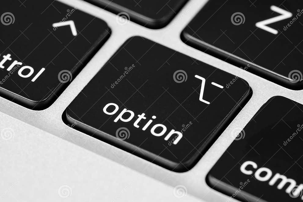 "Option" Key on Keyboard Stock Image - Image of calculation, black ...