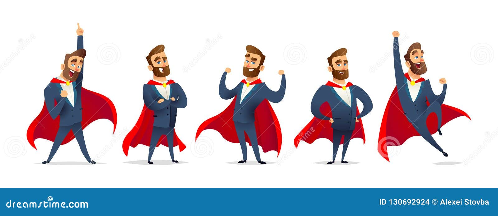 Businessman in a Superhero Costume. Character Collection of Business ...