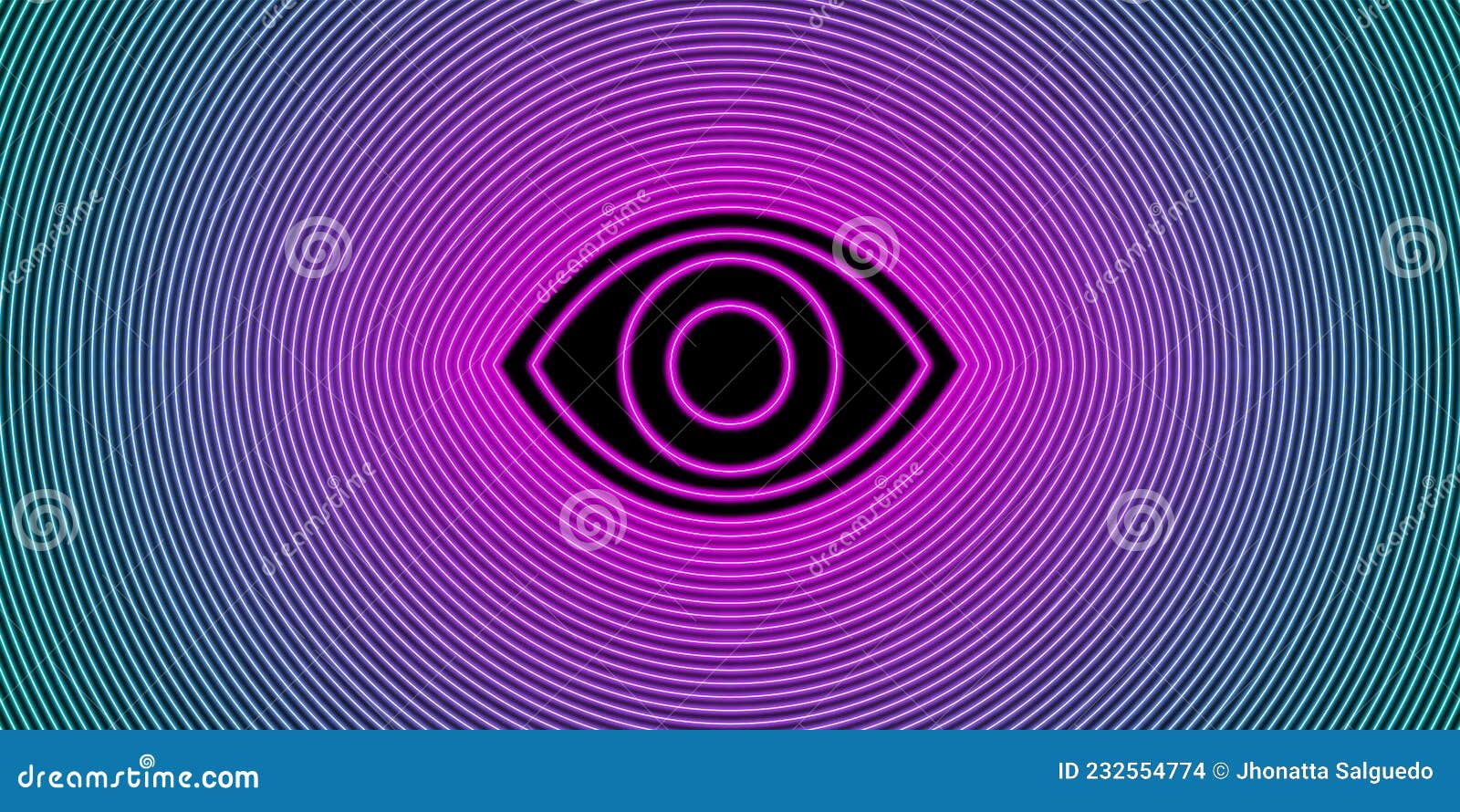Eyesight Neon Concept Glow Eyeball Symbol Background Stock Illustration ...