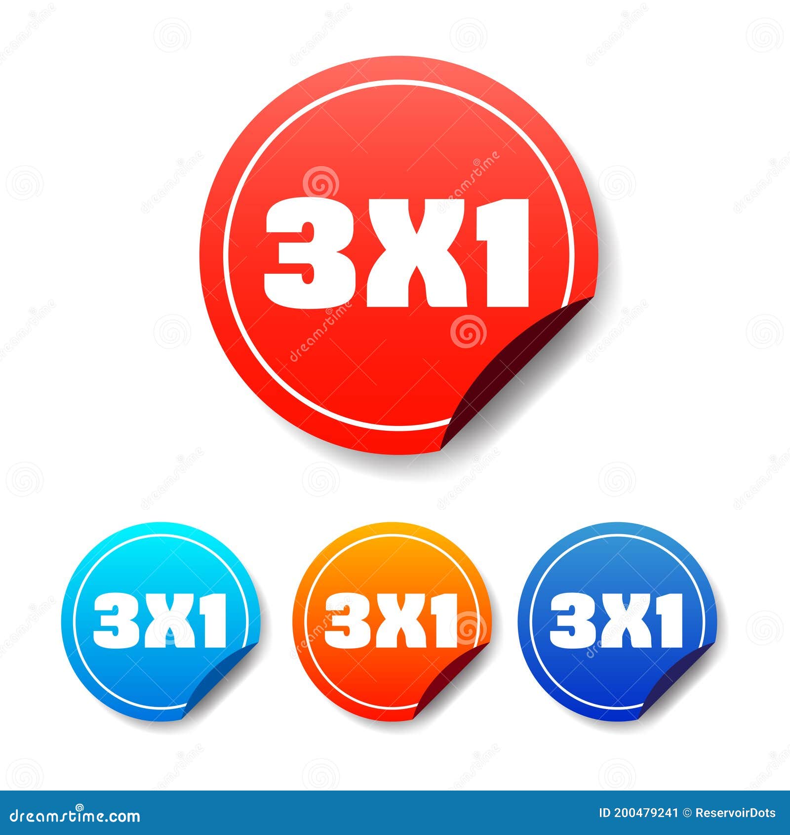 3x1 pegatinas redondas ilustración del vector. Ilustración de grande ...