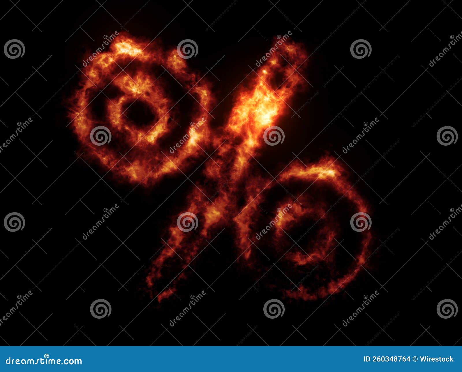 "percentage" Symbol In Red Flames On A Dark Background Royalty-Free ...