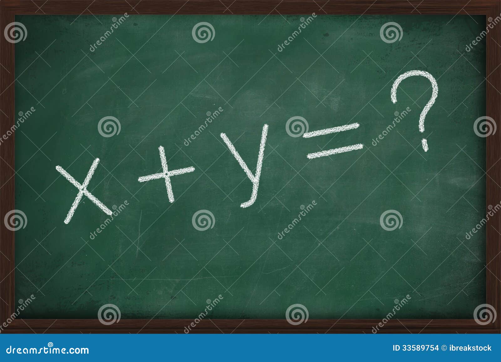X Plus Y Writing Chalkboard Stock Illustration - Illustration of banner ...
