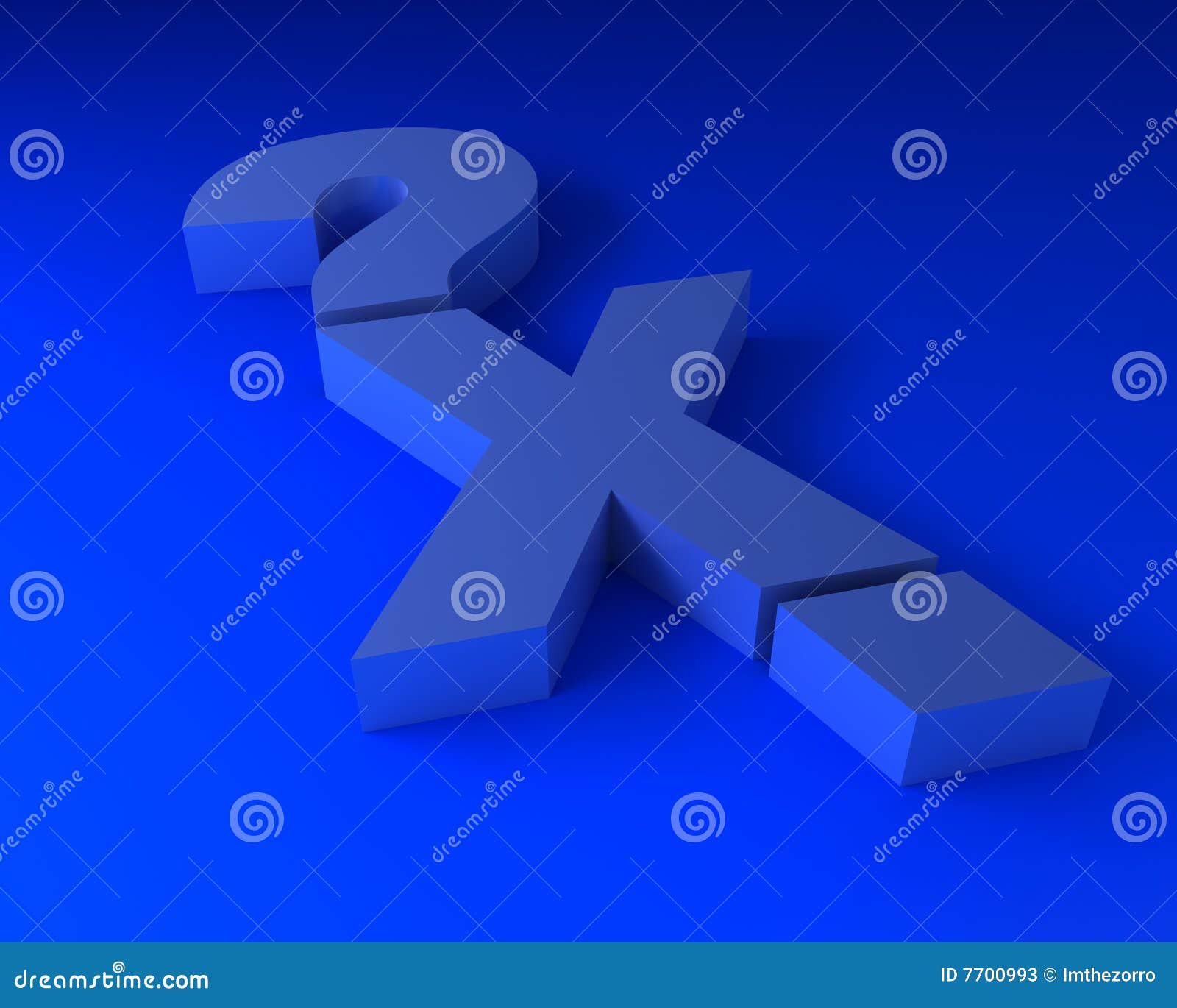 X with question mark stock illustration. Illustration of blue - 7700993