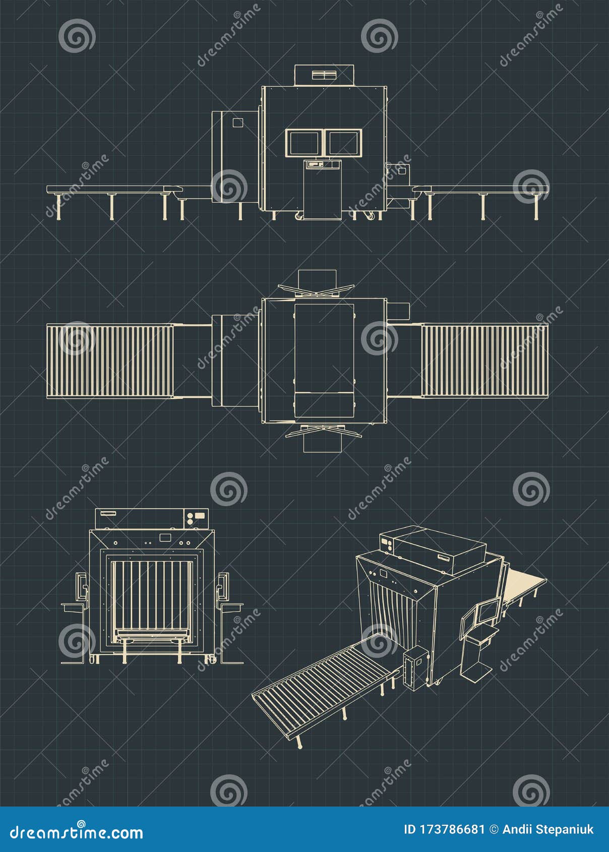X-Ray Baggage Scanner Drawings Stock Vector - Illustration of ...