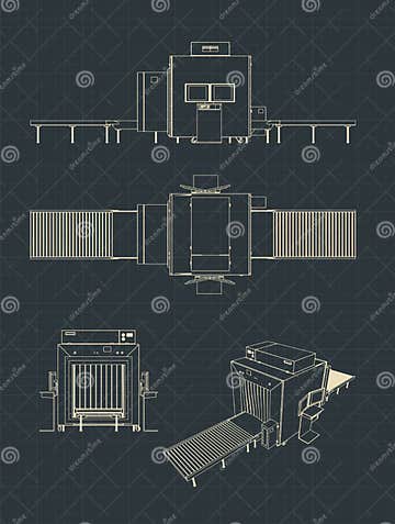 X-Ray Baggage Scanner Drawings Stock Vector - Illustration of ...