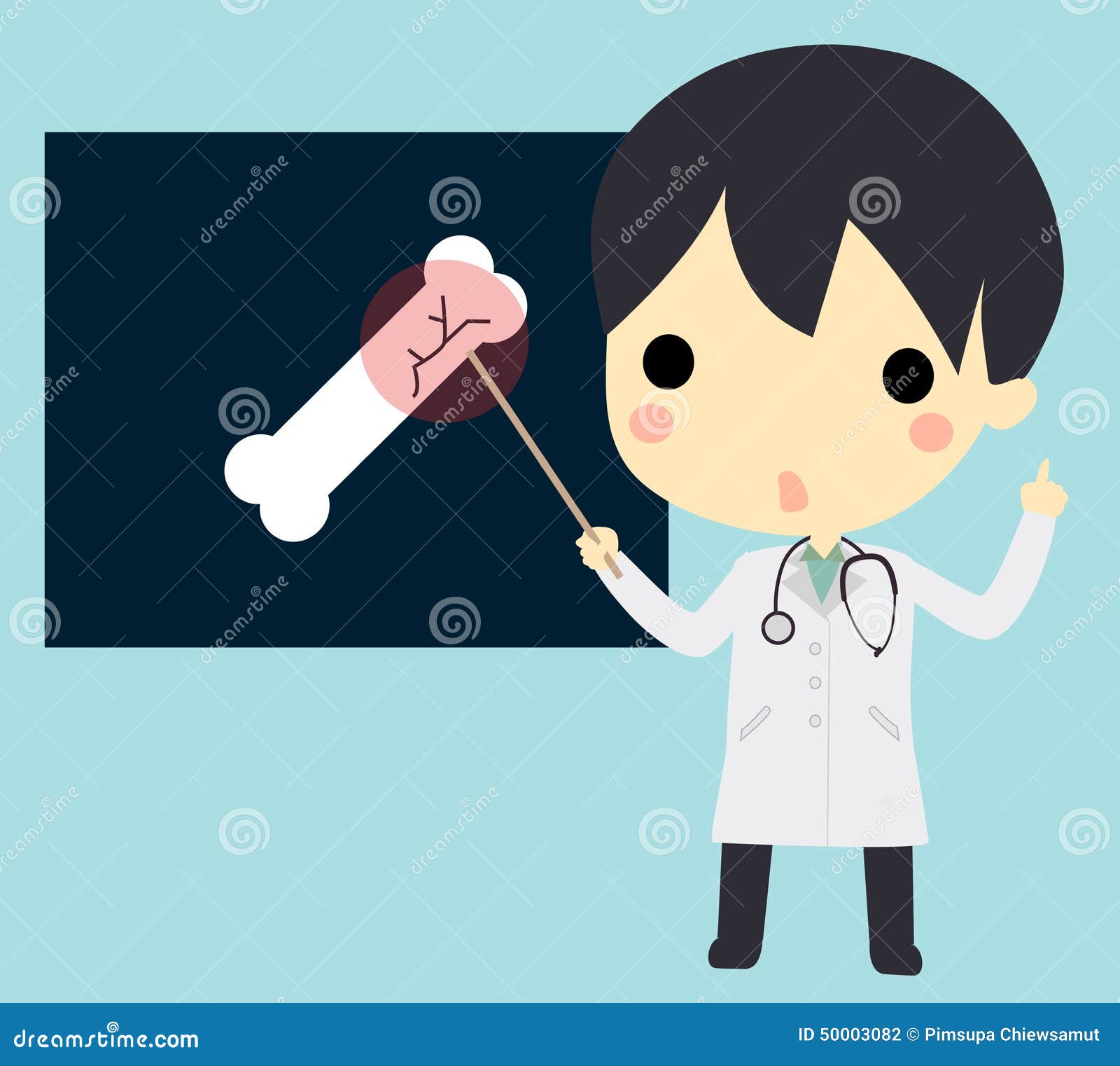 X-ray Bone with Cute Doctor Stock Vector - Illustration of cute ...
