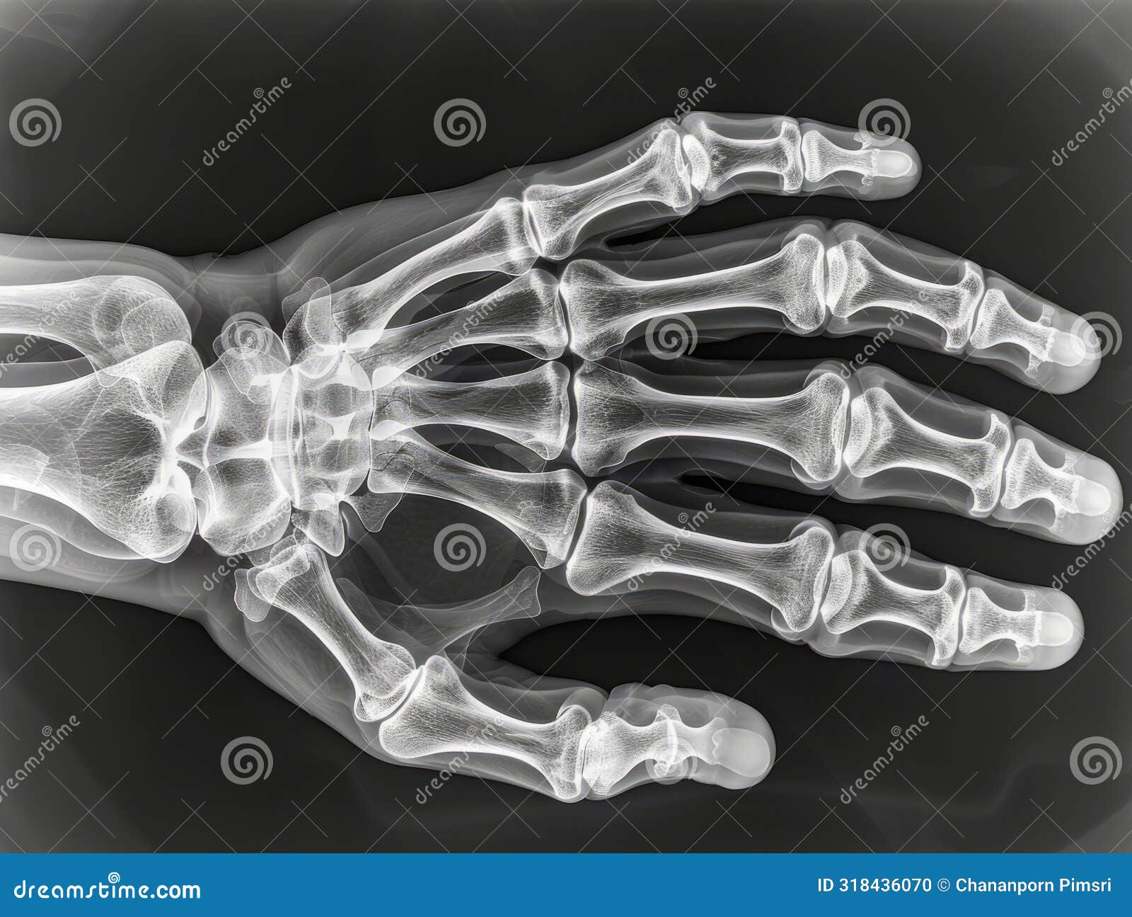 X-ray of a broken hand stock illustration. Illustration of human ...