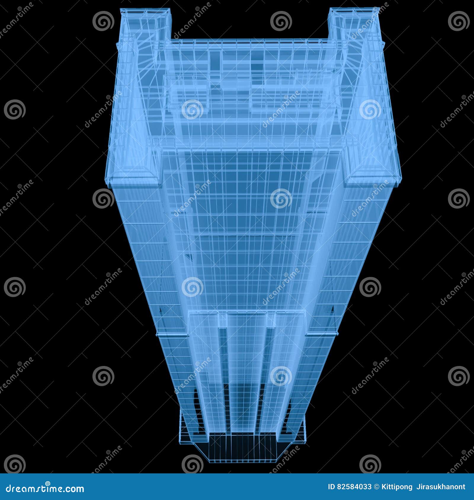 X Ray Building Isolated on Black Stock Illustration - Illustration of ...