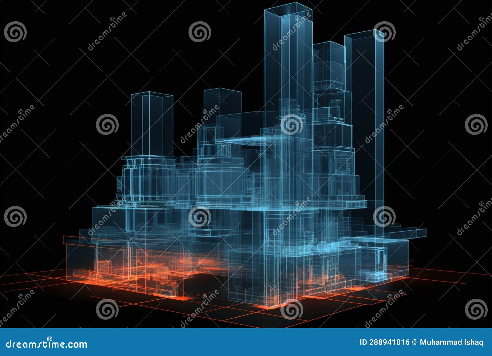 X Ray Building in Striking 3D Render, Set Against a Black Backdrop ...