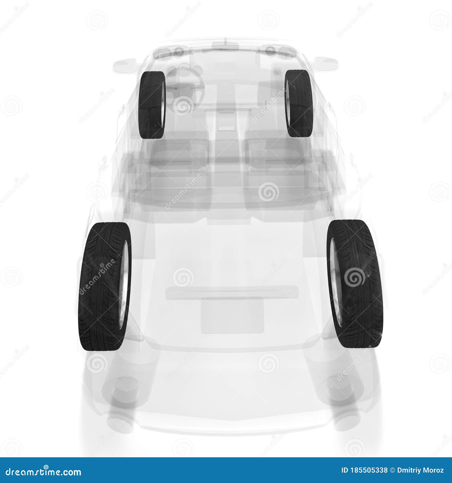 X-ray Car Isolated on White Stock Illustration - Illustration of engine ...