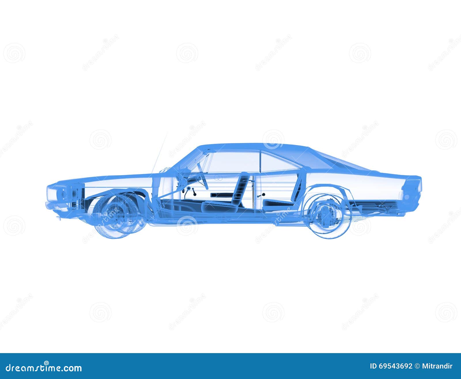 X-Ray Car - Muscle Car Model Stock Illustration - Illustration of ...