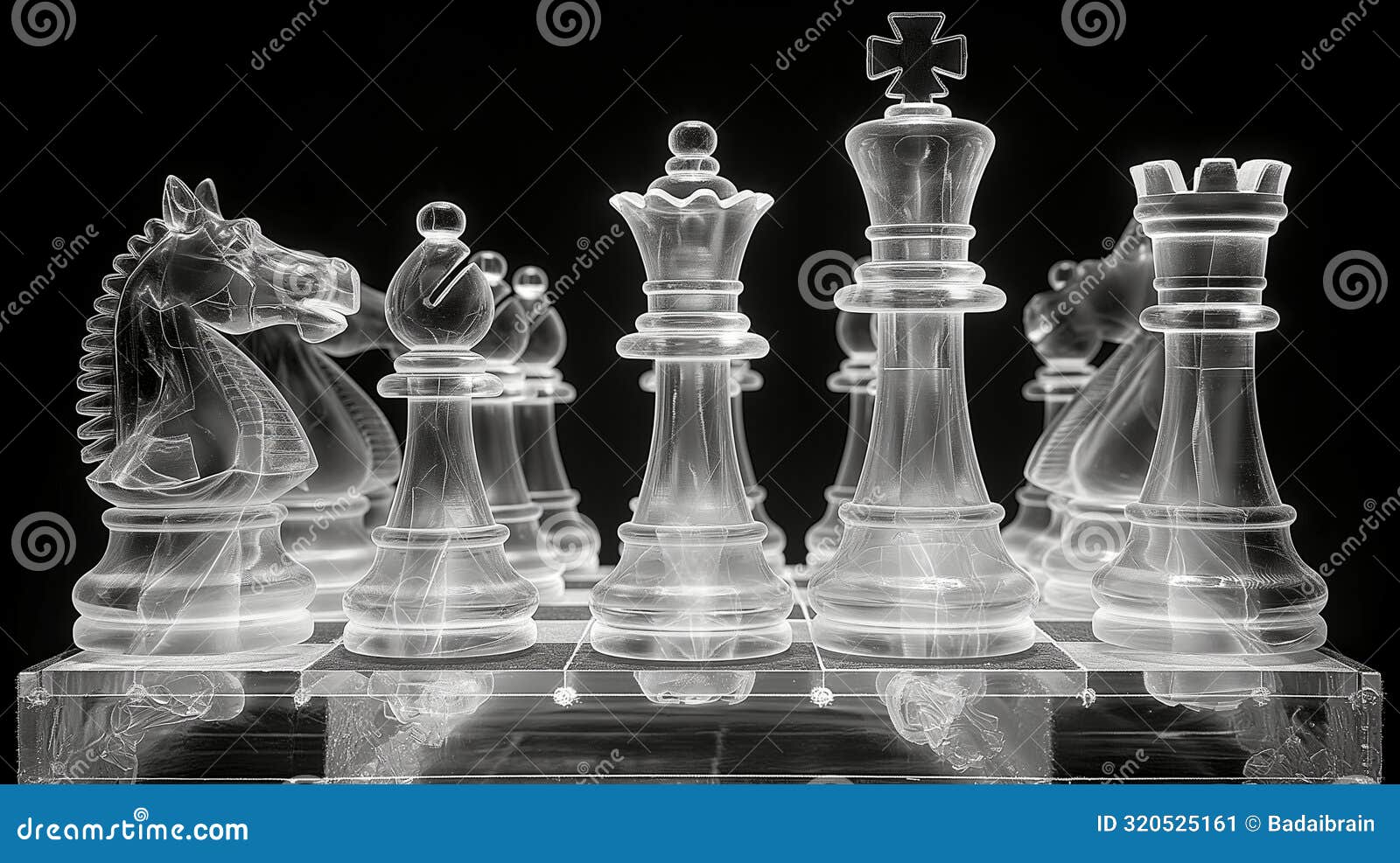 An X-ray of the Chess Pieces on the Board. Stock Illustration ...