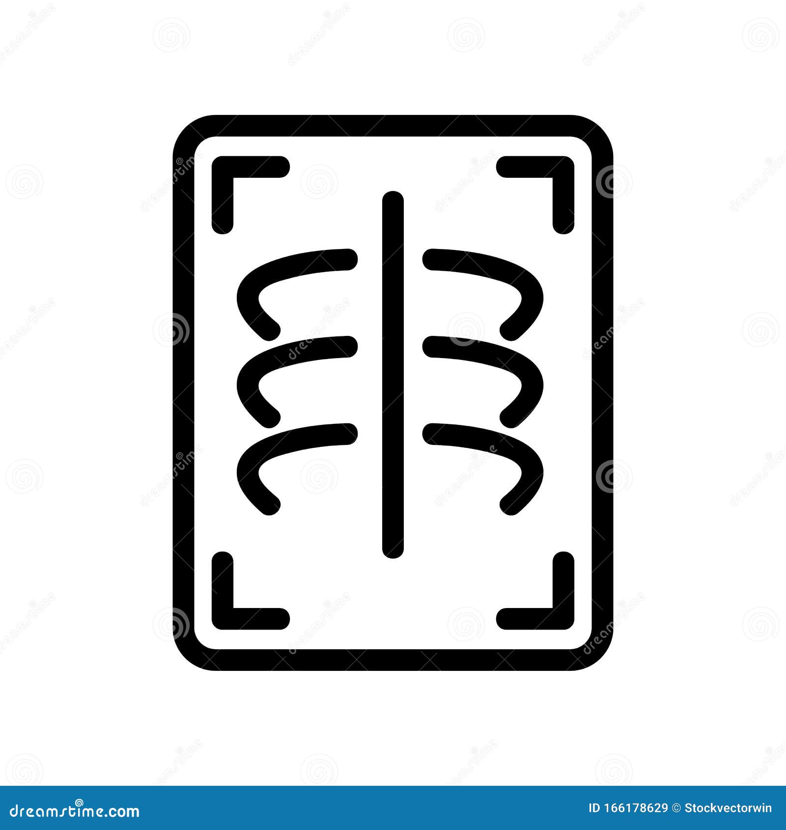 X Ray Chest Icon Vector Isolated Contour Symbol Illustration Stock