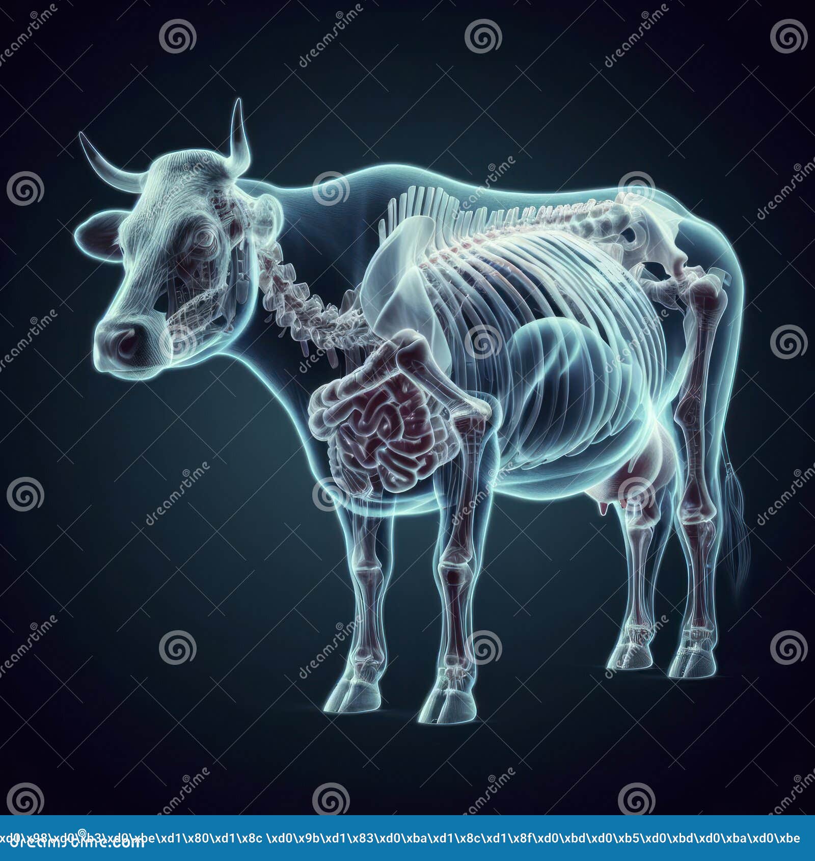 X-ray of a Cow, No Text. Ai Generative Stock Illustration ...