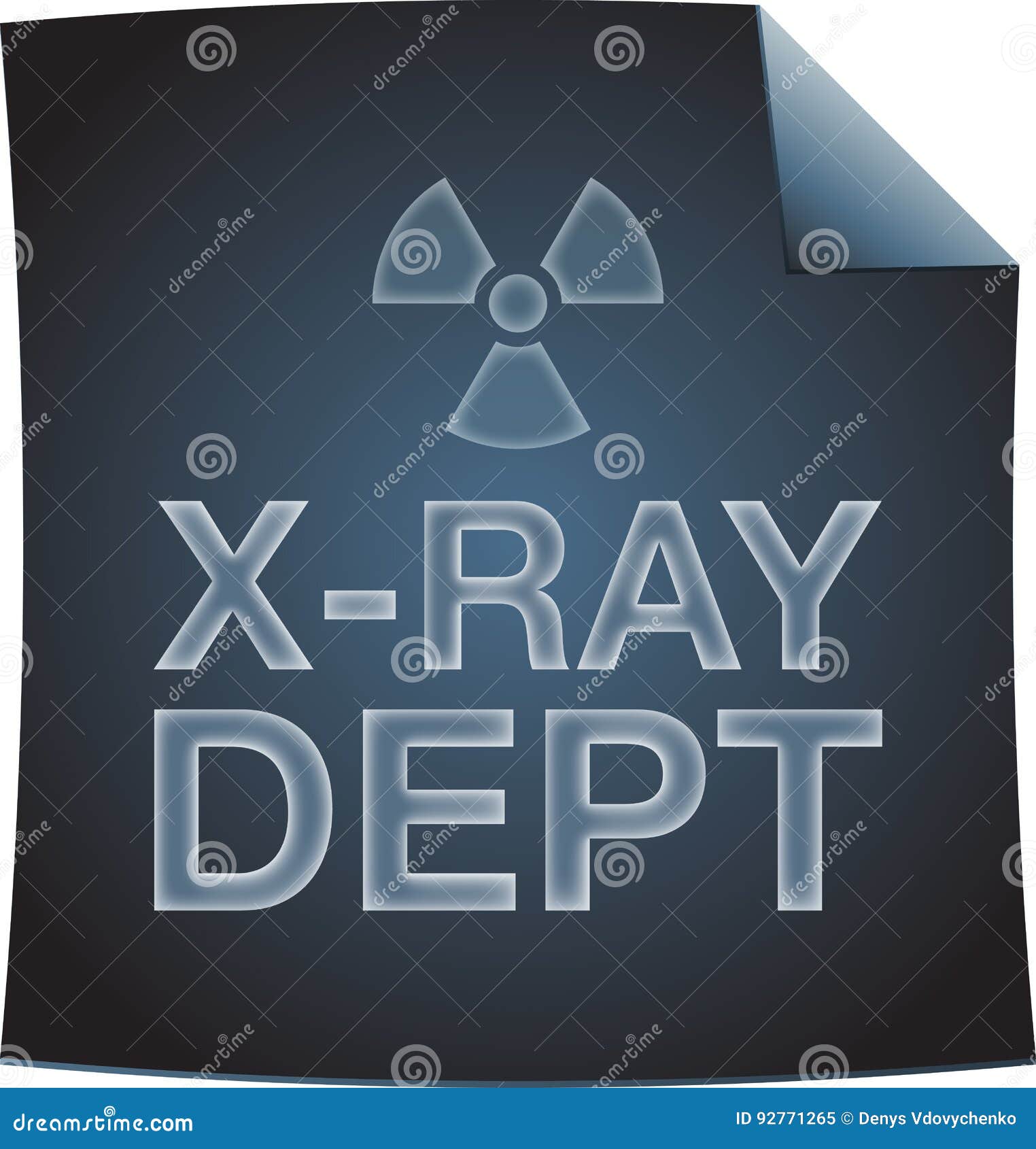X-ray Dept Blueprint with Radiation Symbol Stock Vector - Illustration ...
