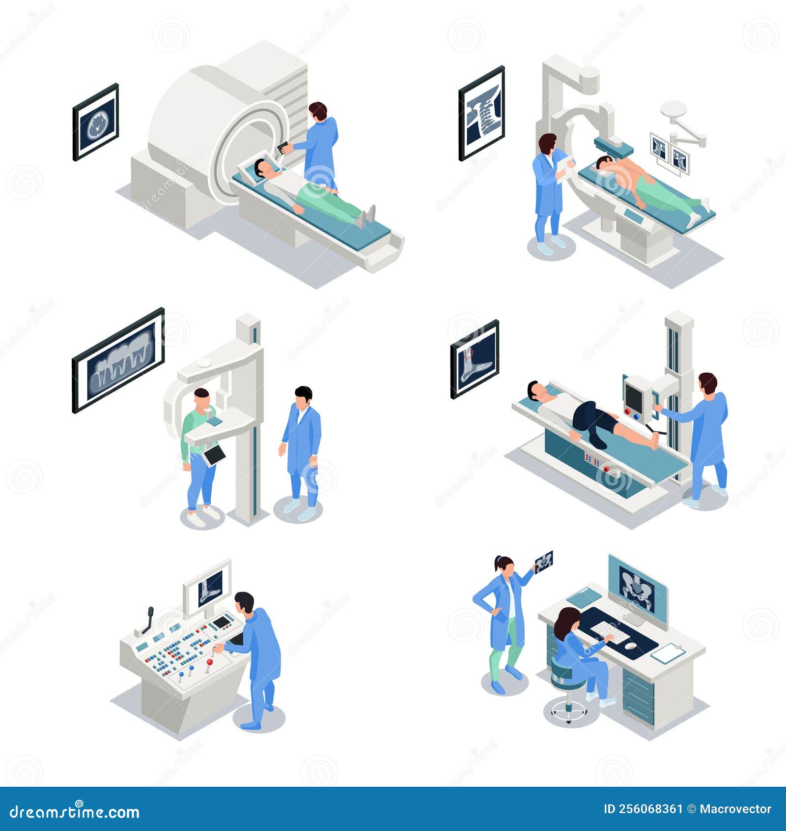 X-ray Equipment Isometric Set Stock Vector - Illustration of isometric ...