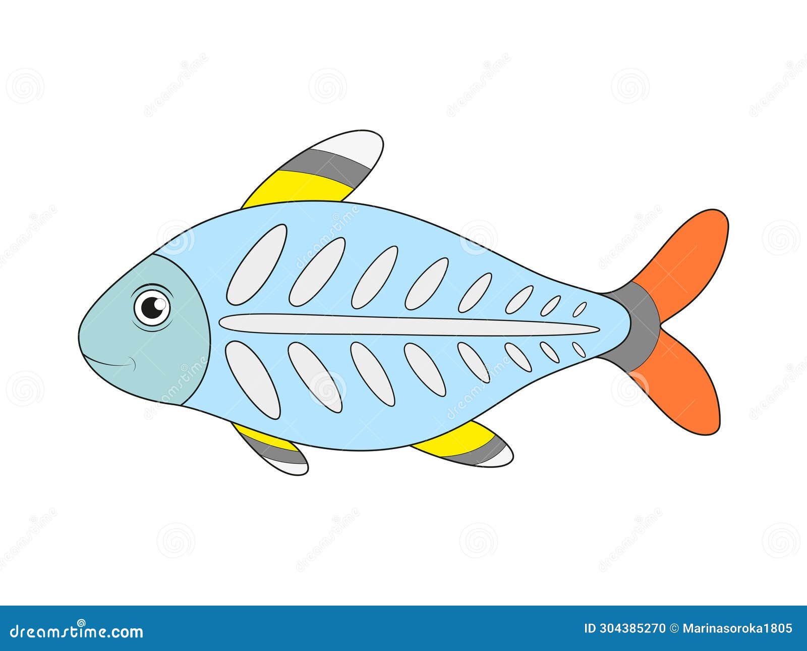 Cute X-ray Fish Cartoon. Vector. Stock Vector - Illustration of ...